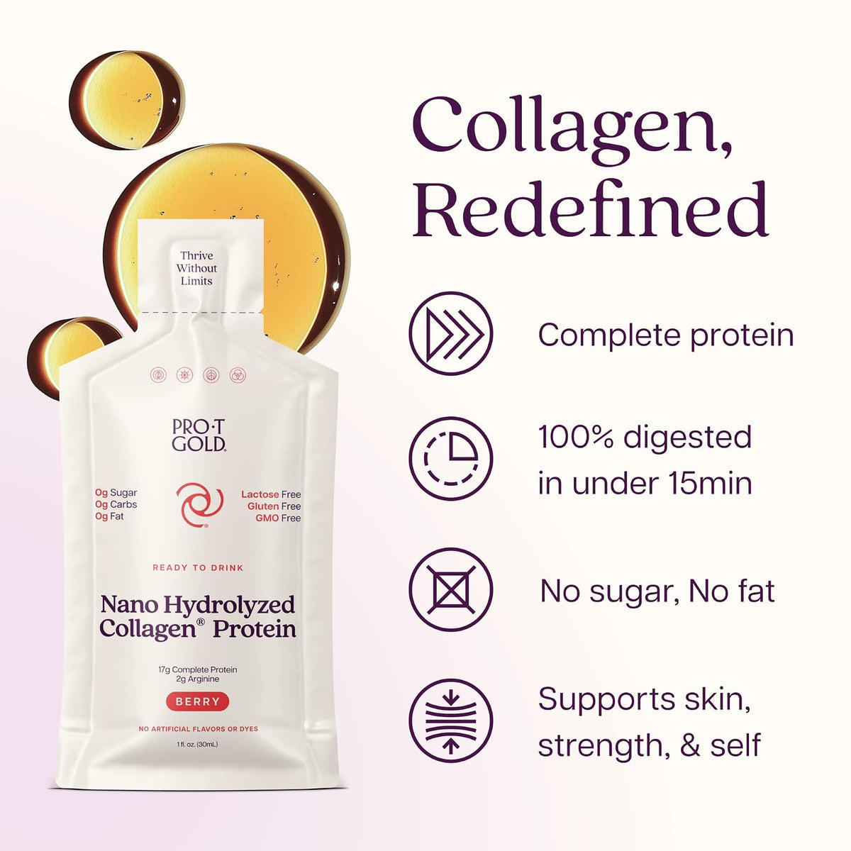 berry flavour collagen peptides drink