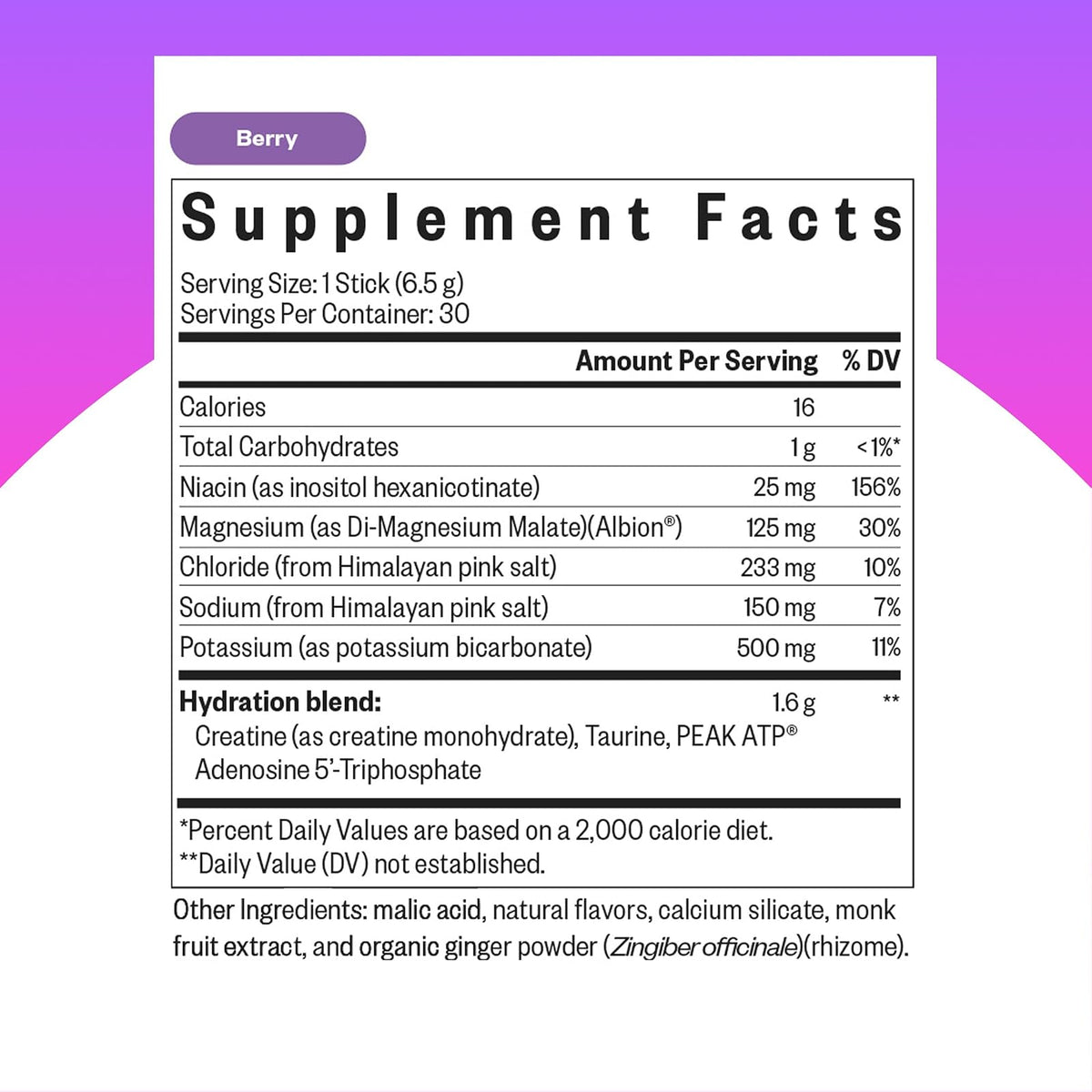Berry flavour electrolyte powder sticks