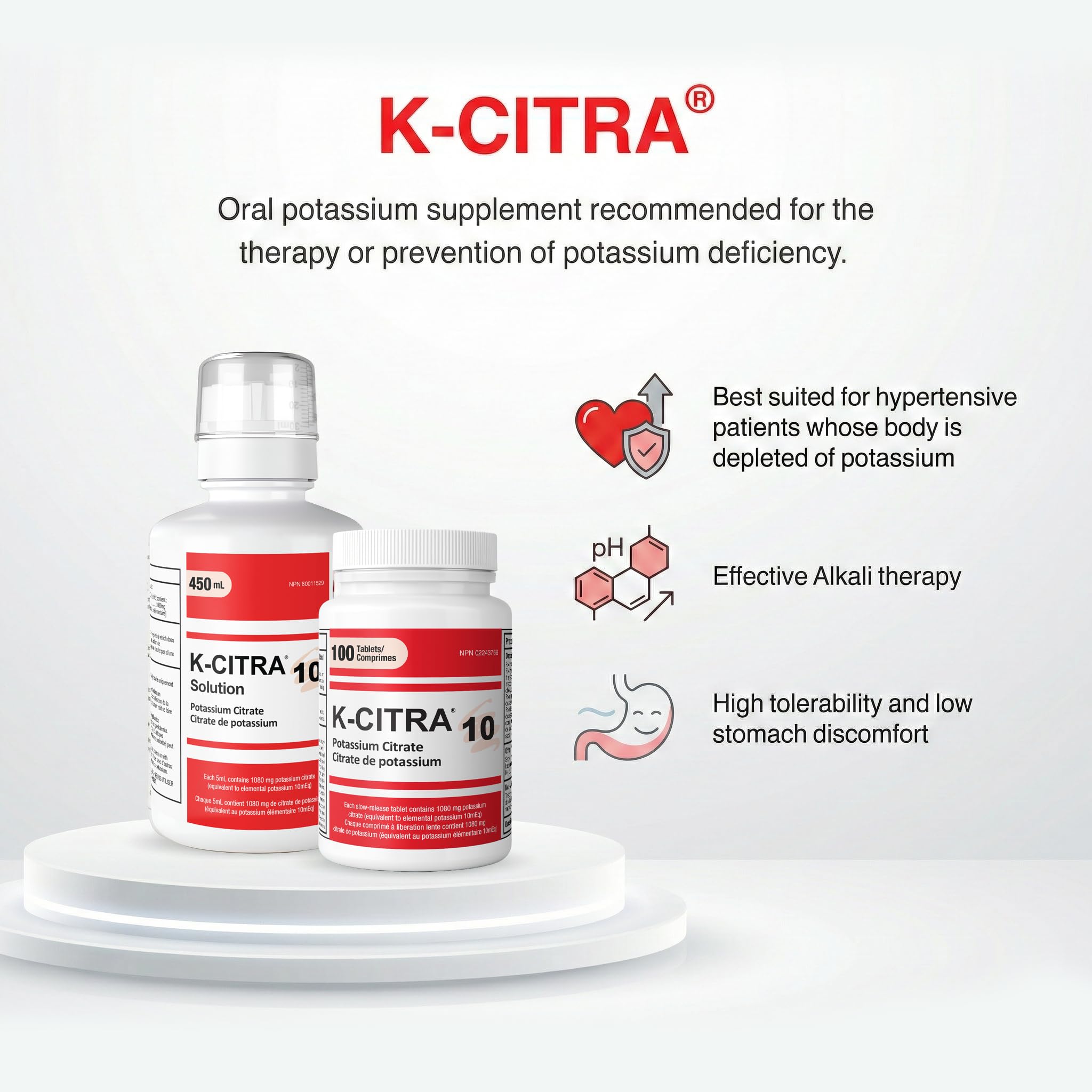 berry flavour potassium citrate drink