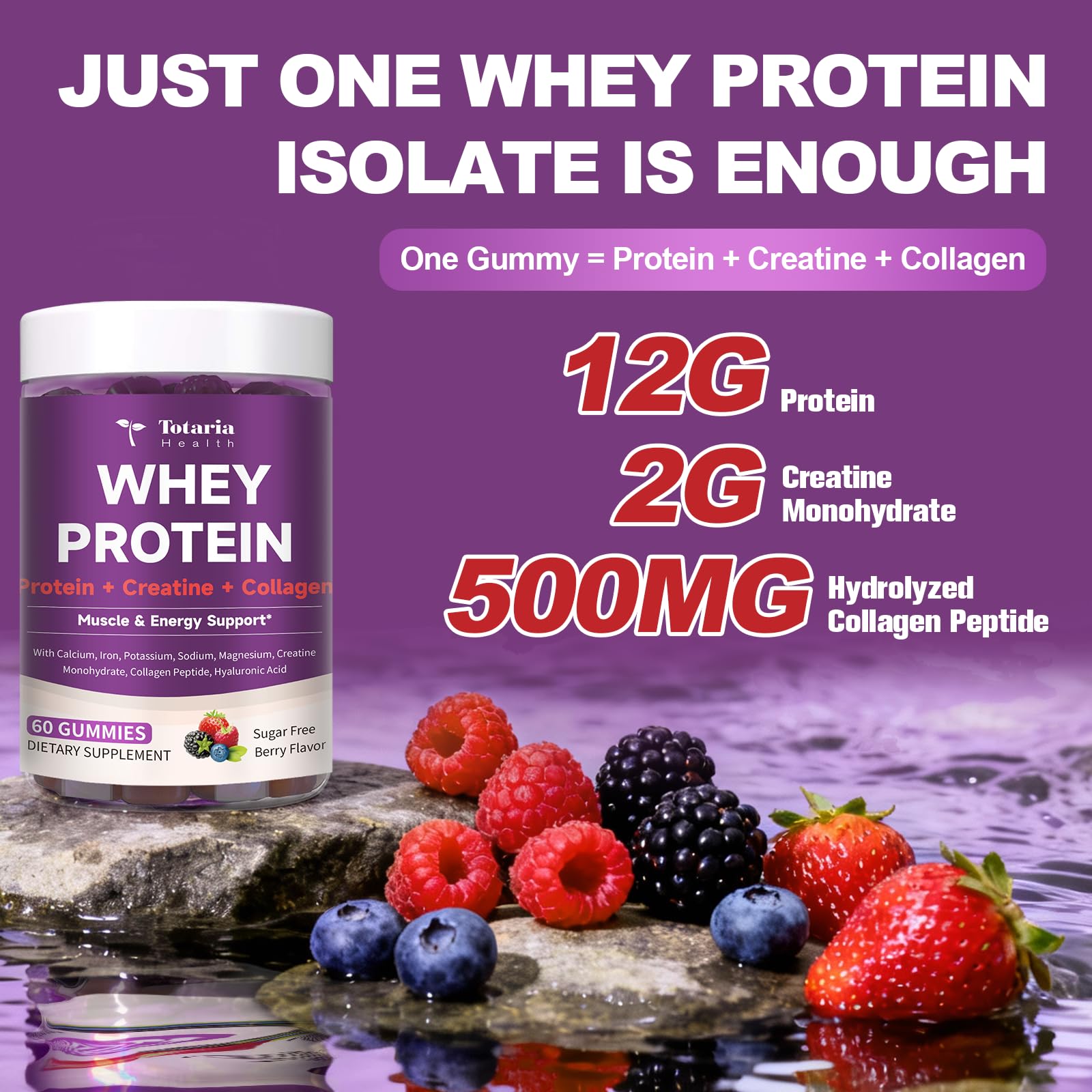 berry flavour protein gummies