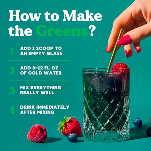 Berry-flavoured collagen greens powder