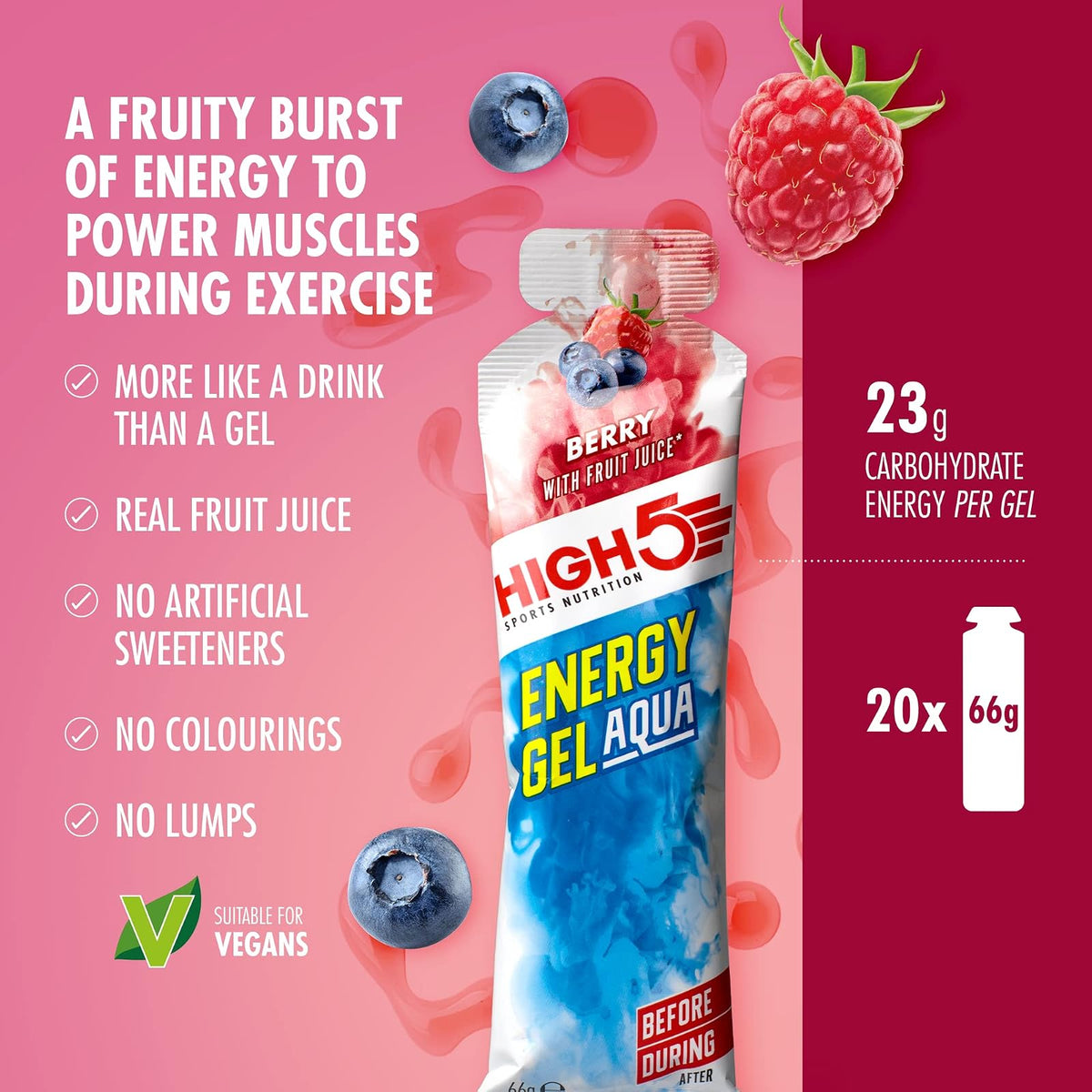 Berry-flavoured energy gel for athletes