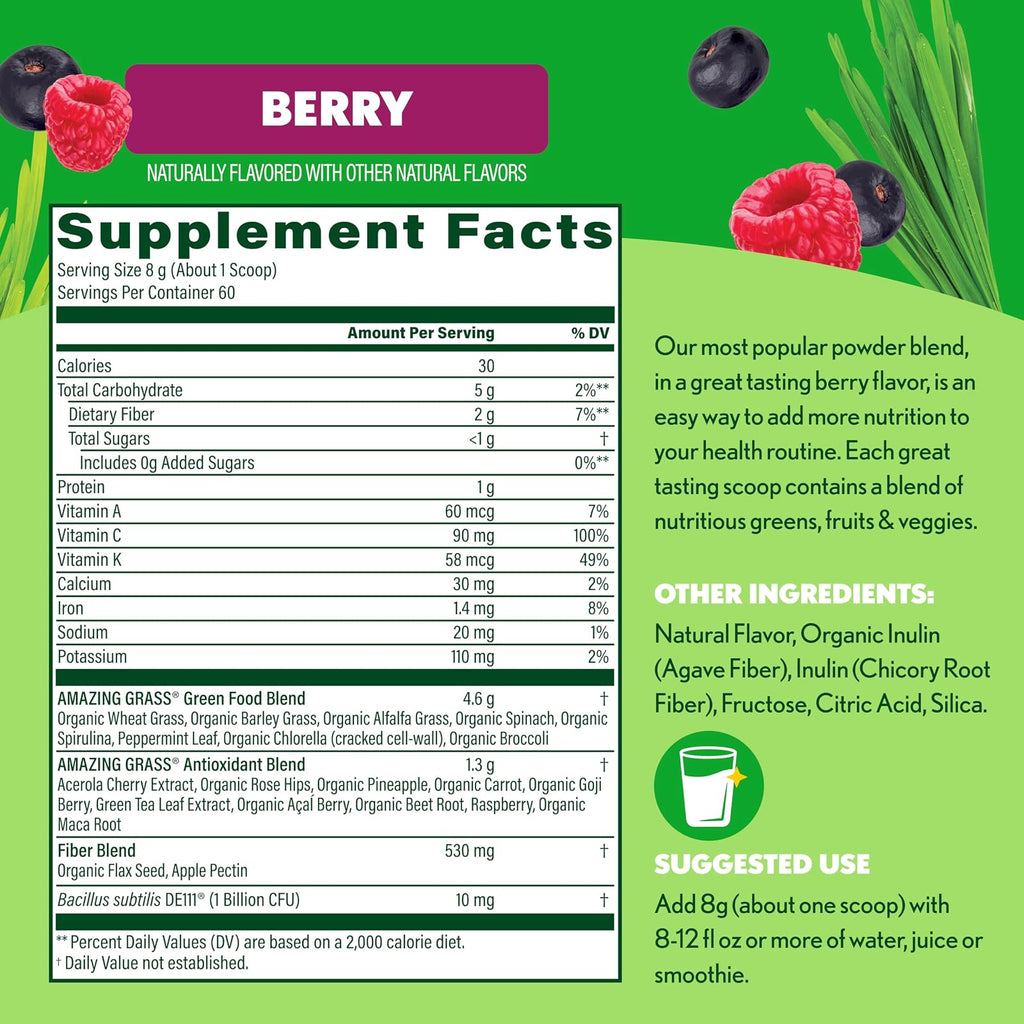berry flavoured super greens powder