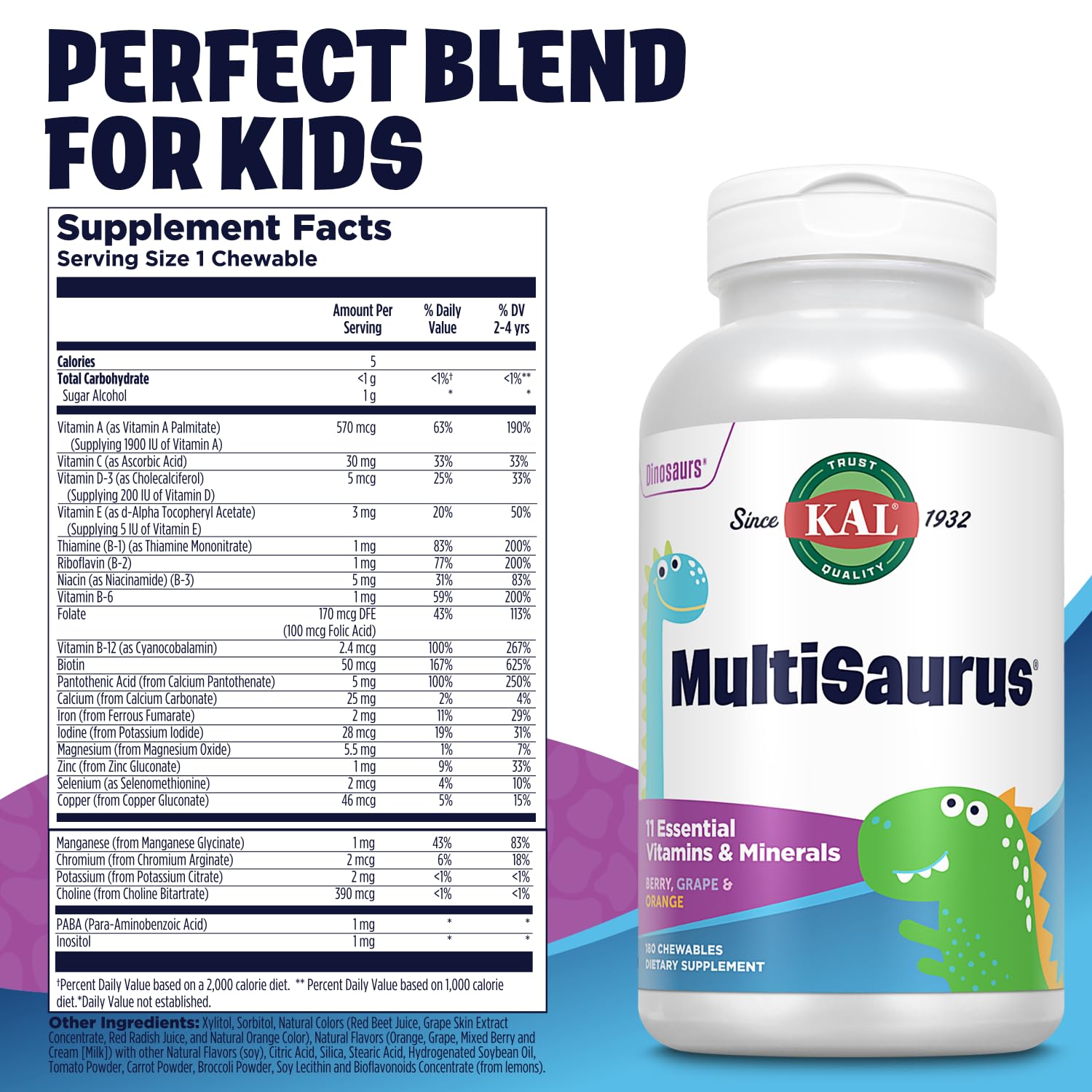 berry grape orange flavour vitamins