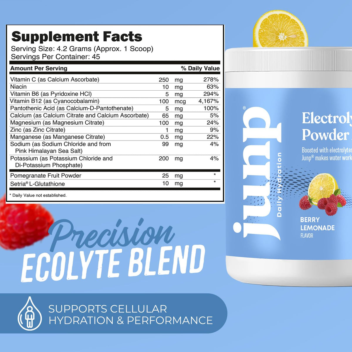 Berry lemonade flavour electrolyte boost