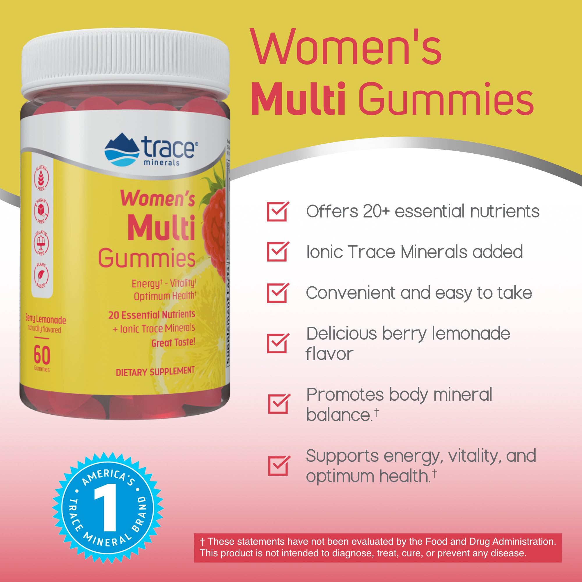 Berry lemonade flavour vitamin gummies