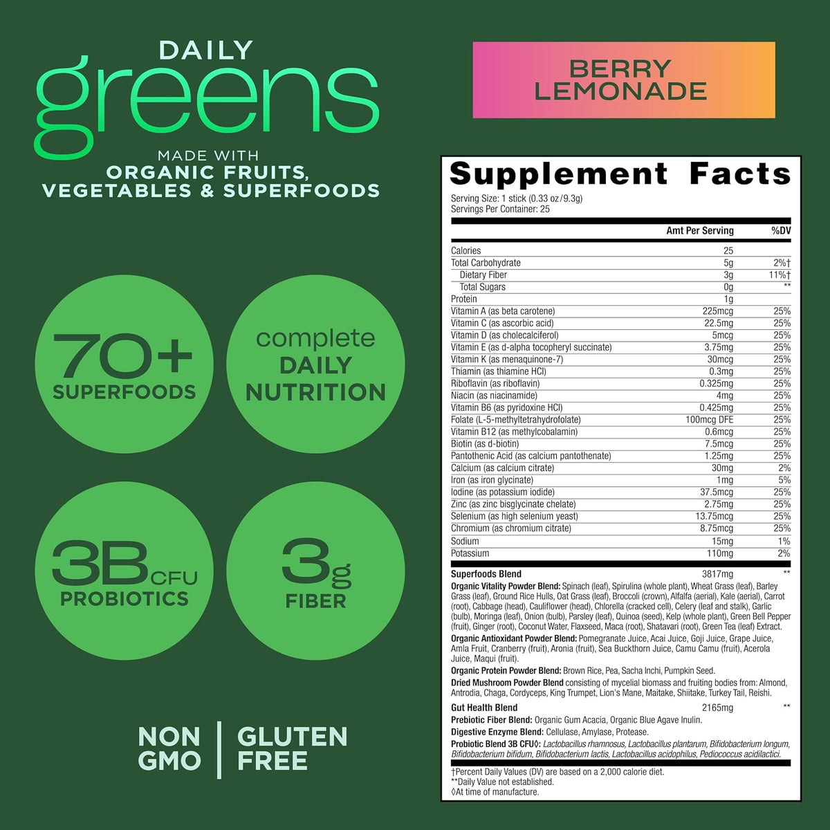 Berry lemonade multivitamin powder