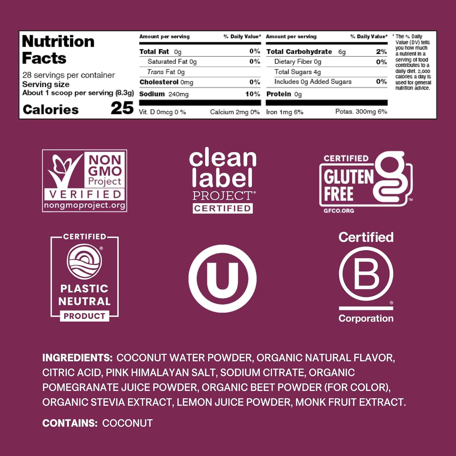 Berry pomegranate electrolyte powder mix