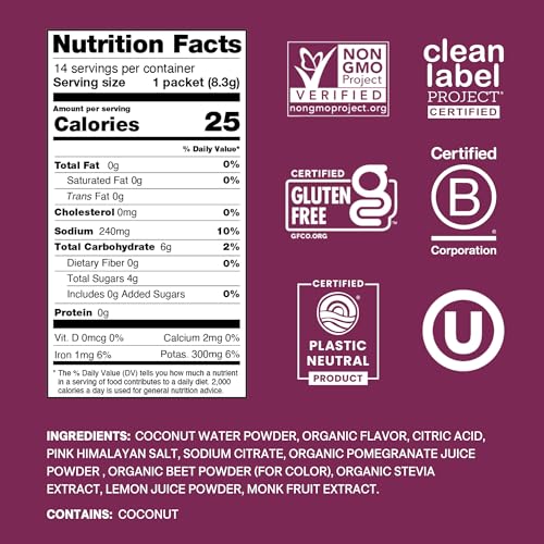 Berry pomegranate electrolyte powder packets