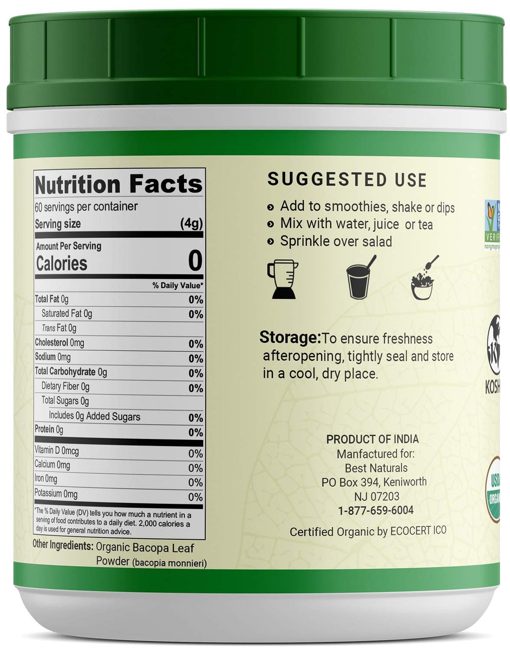 best naturals bacopa for holistic health