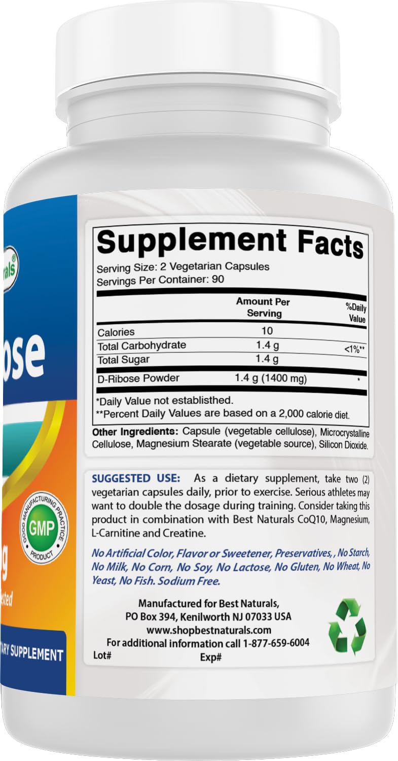 best naturals d-ribose vegan friendly