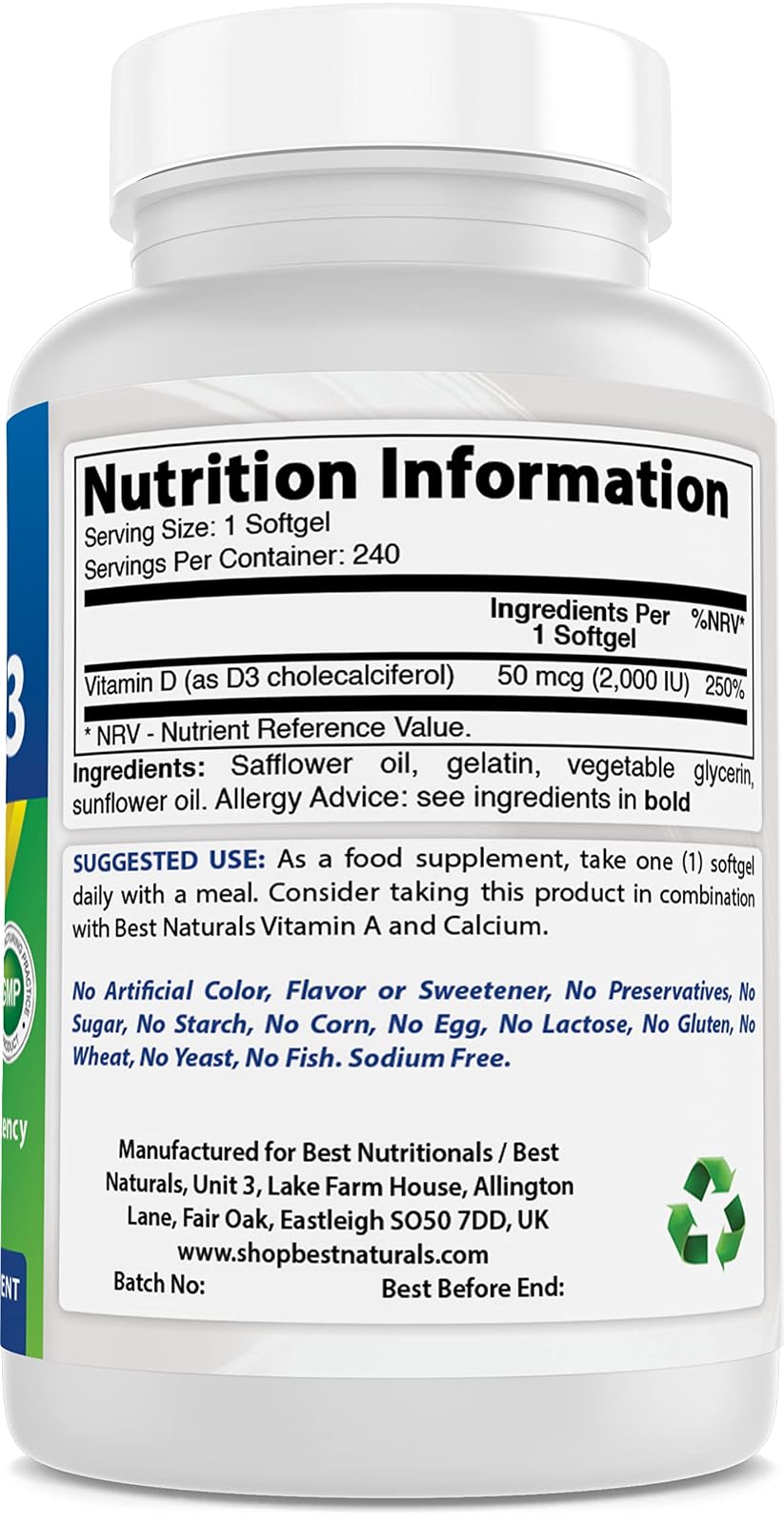 Best Naturals vitamin D health benefits