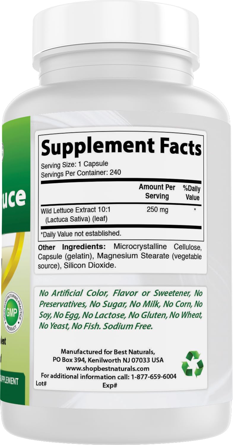 best naturals wild lettuce benefits