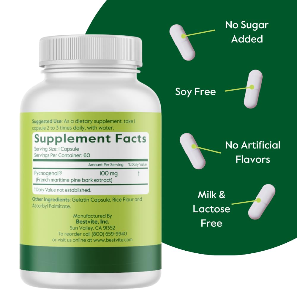 BESTVITE 100 mg Pycnogenol benefits