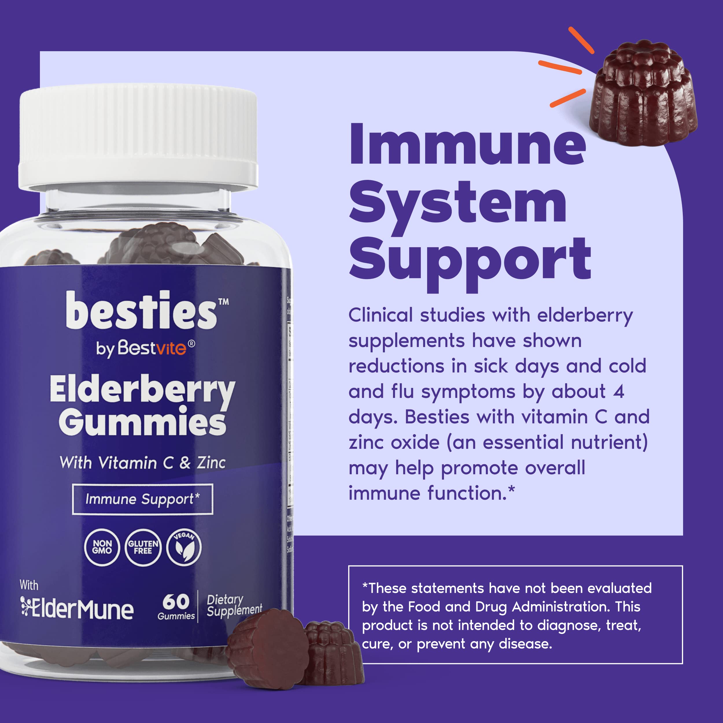 BESTVITE elderberry gummies for kids