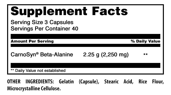 Beta Alanine for enhanced workout performance