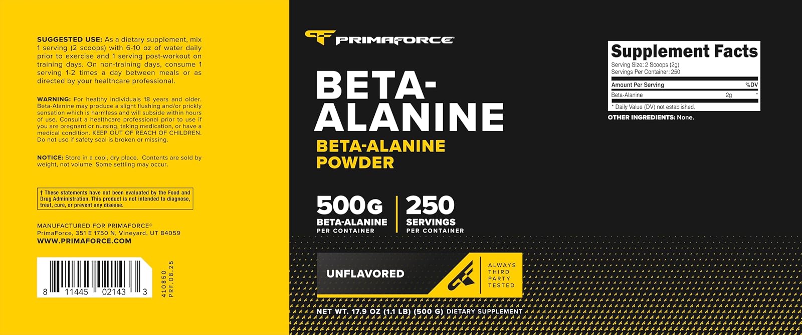 Beta Alanine powder for enhanced workout recovery