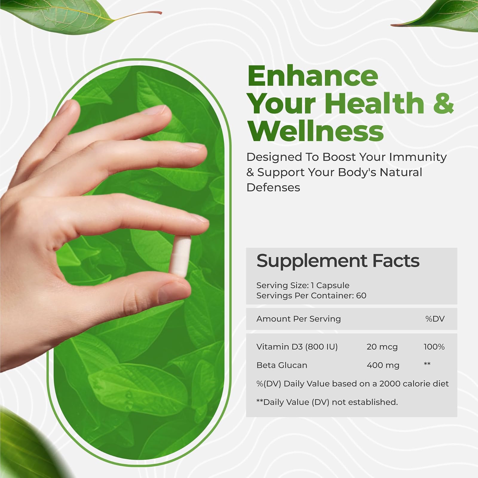 Beta glucan capsules for wellness