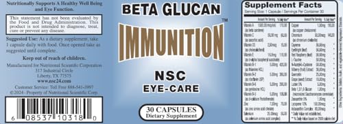 Beta Glucan Eye-Care formula for seniors