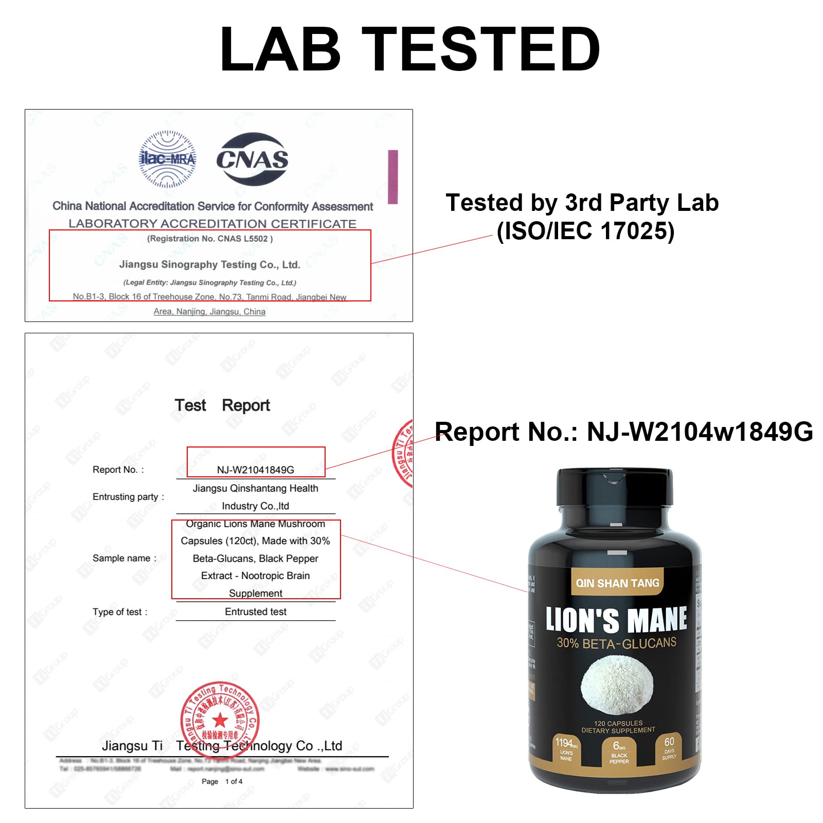Beta-glucans in Lions Mane mushroom capsules