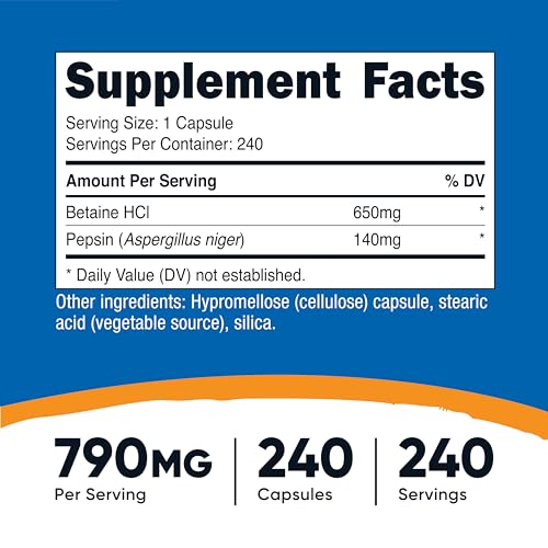 Betaine HCl capsules for digestion support