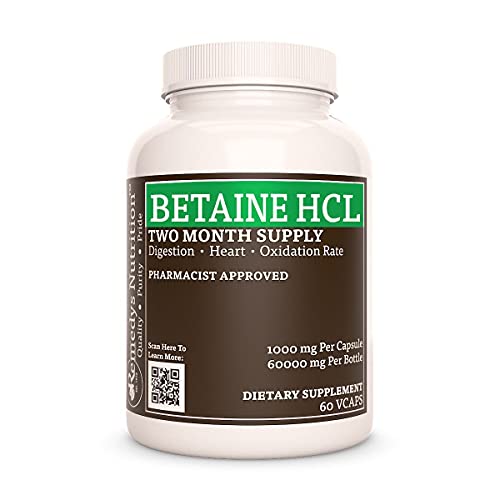 Betaine HCL dietary supplement capsules