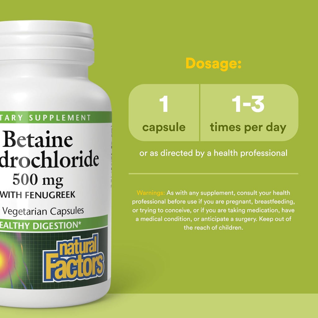 Betaine HCL for improved fiber intake