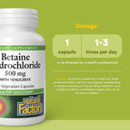 Betaine HCL for improved fiber intake