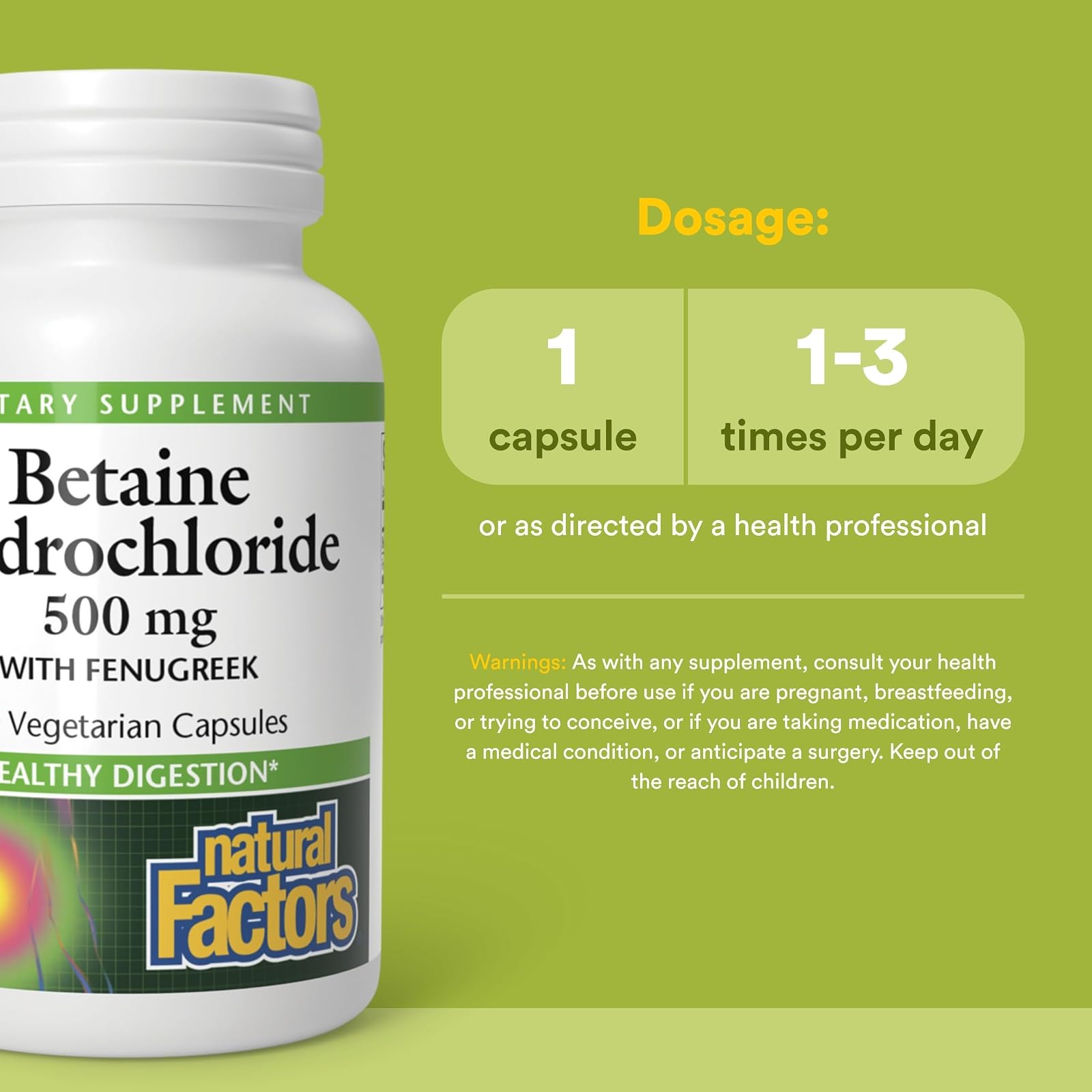 Betaine HCL for improved fiber intake
