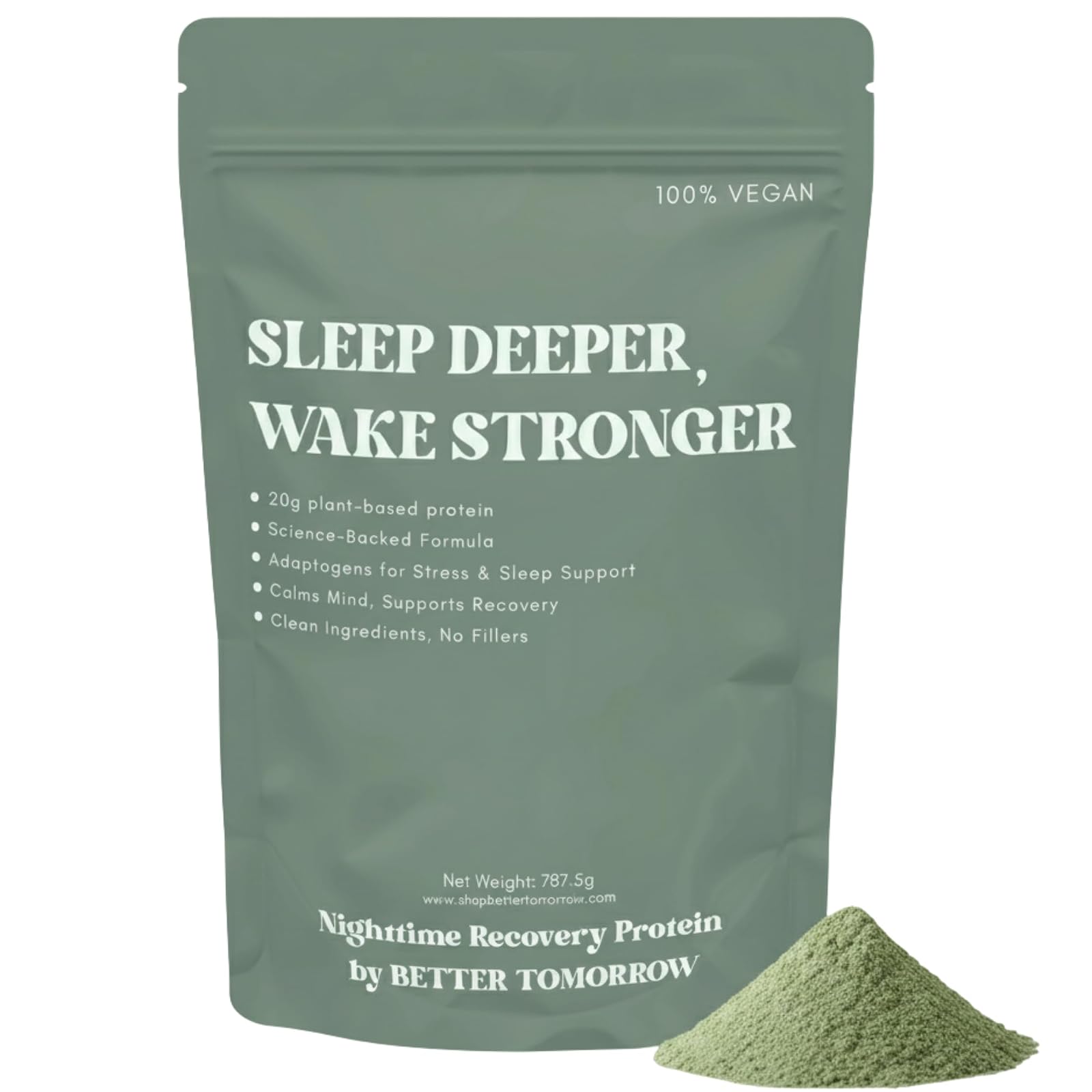 Better Tomorrow nighttime recovery protein powder