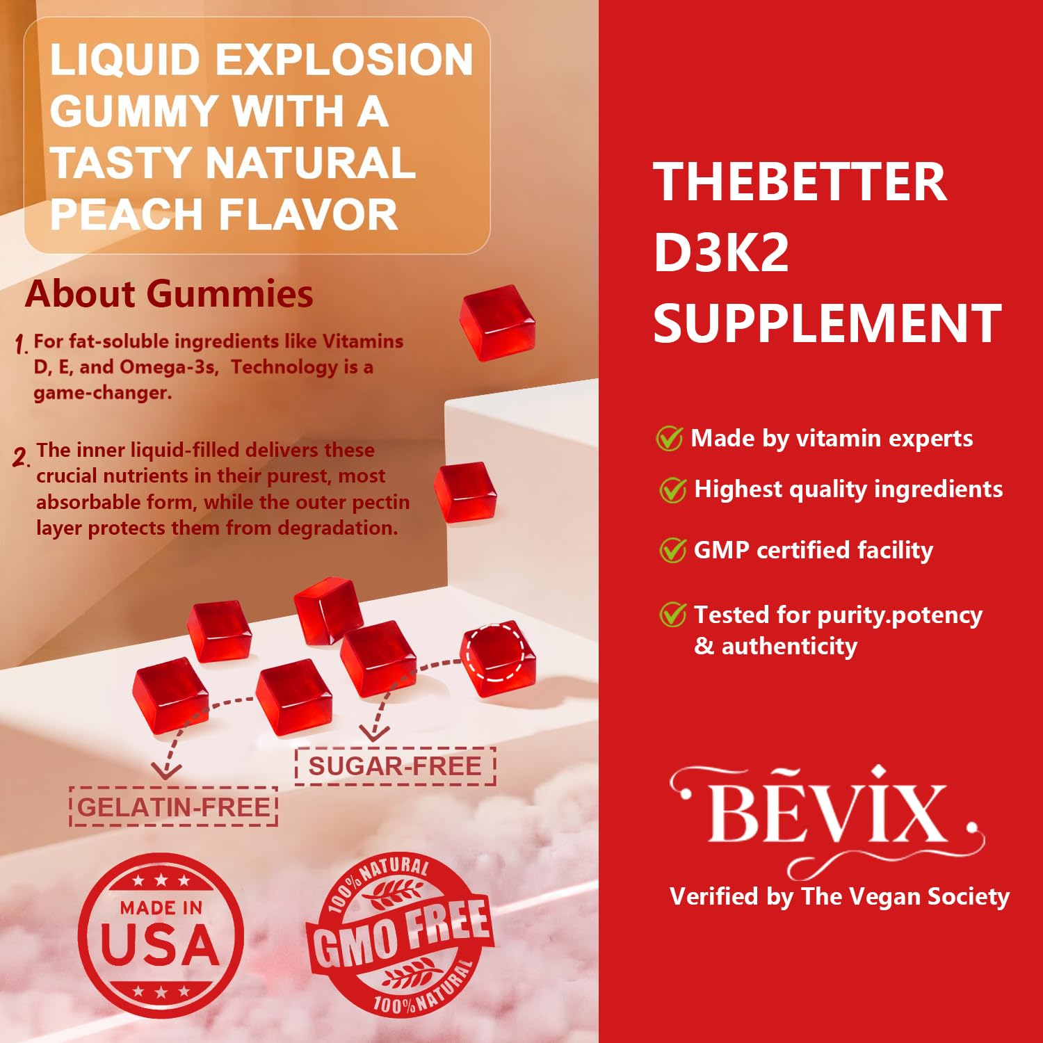 BEVIX vitamin D3 K2 gummy benefits