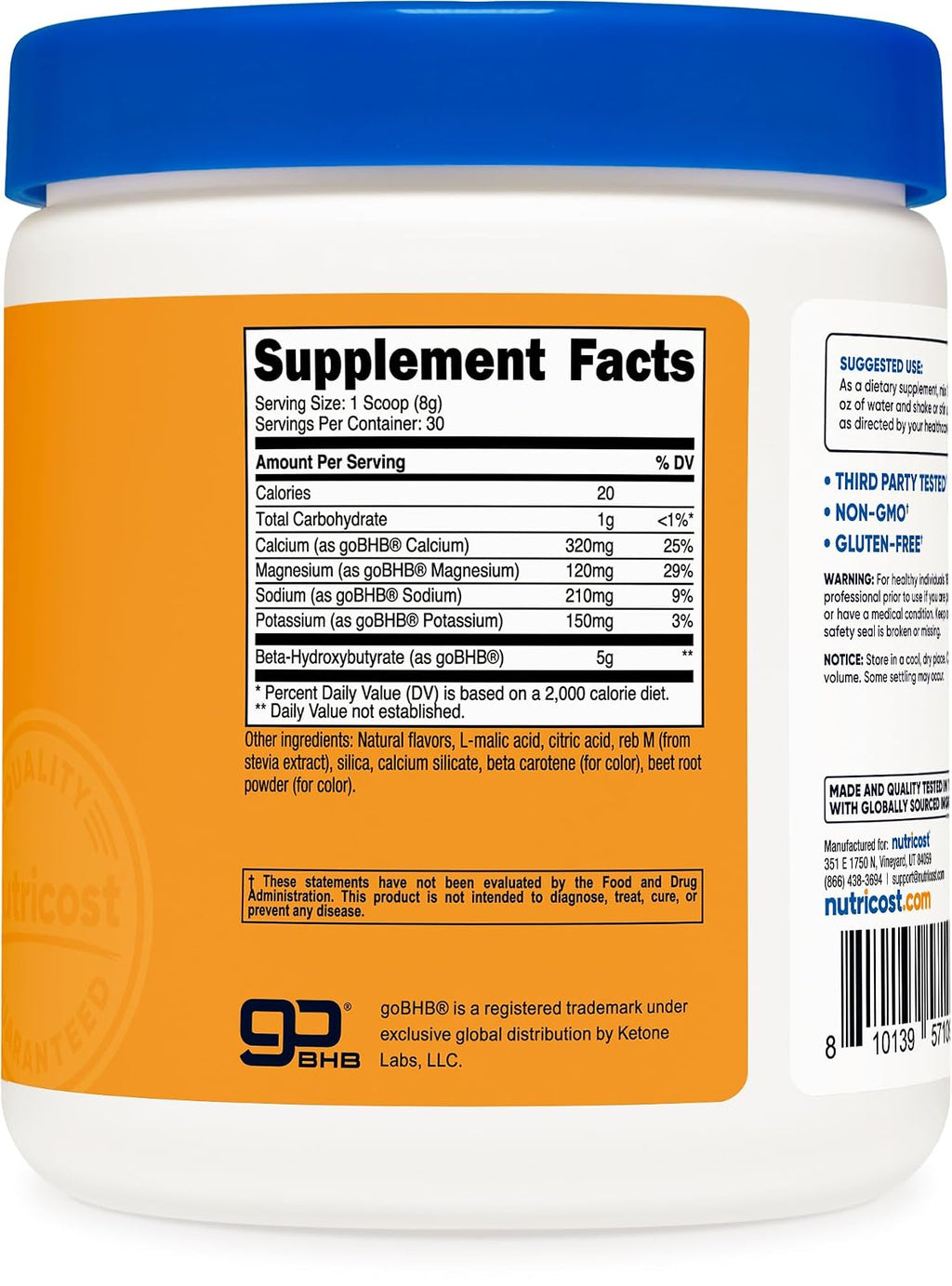 BHB salts for workout recovery