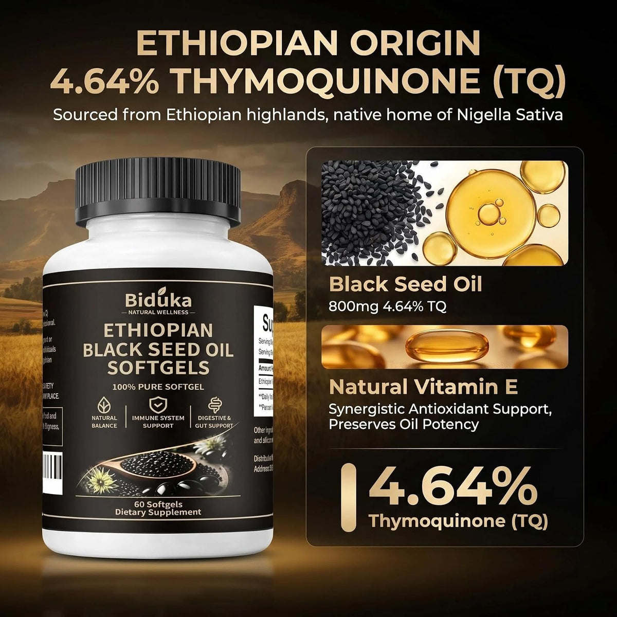 Biduka black seed oil softgels