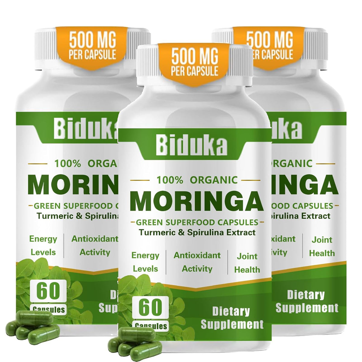 Biduka Organic Moringa 1000 mg capsules