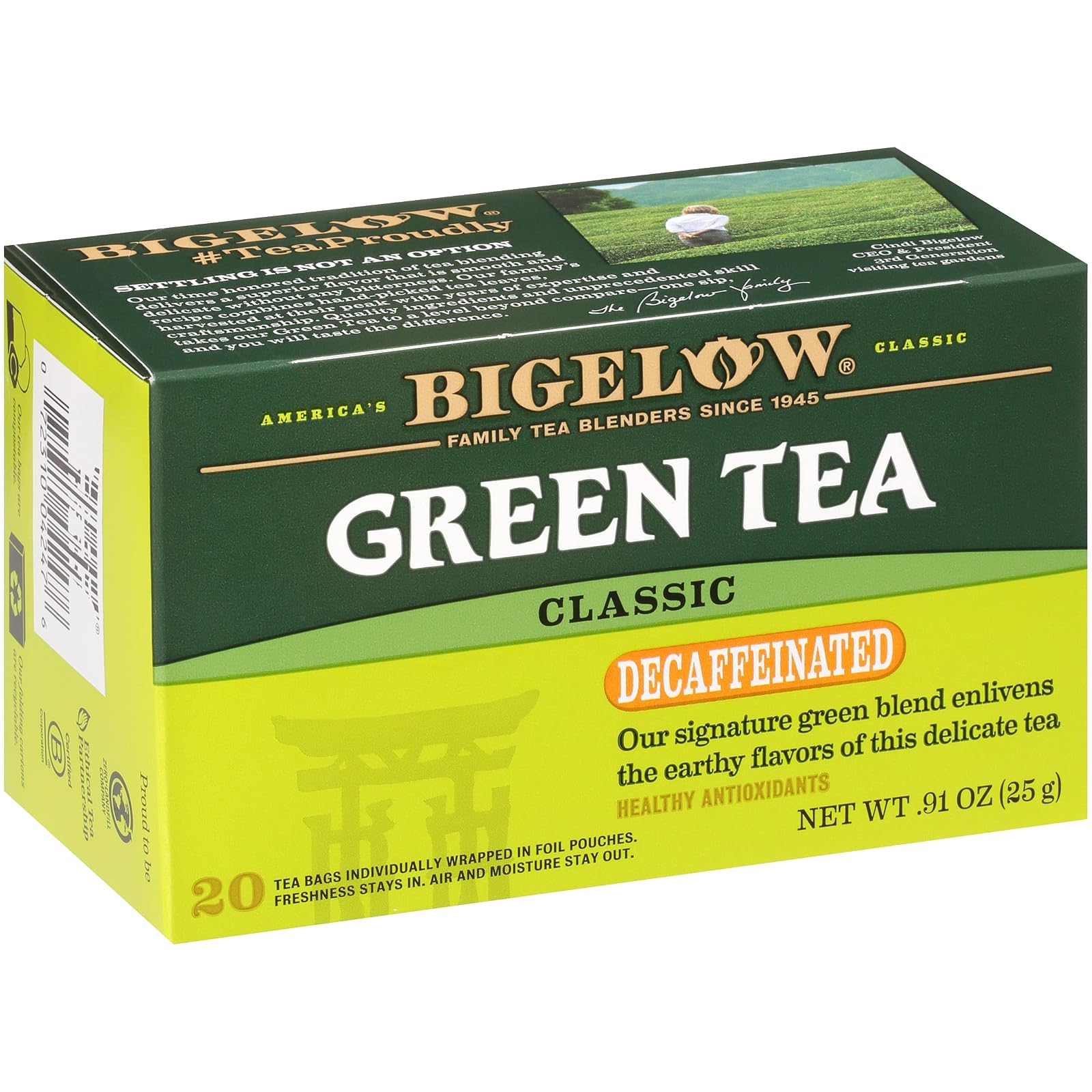 Bigelow decaffeinated green tea bags