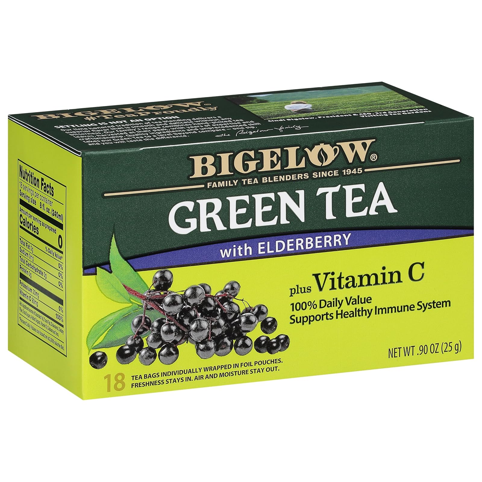Bigelow green tea with elderberry