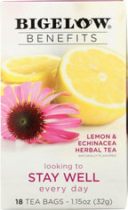 Bigelow herbal tea with lemon