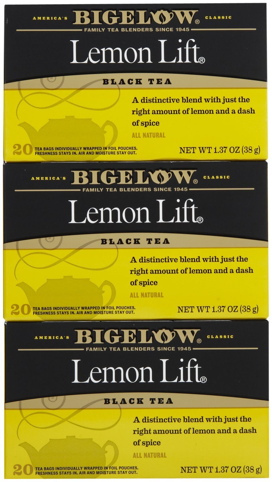Bigelow Lemon Lift herbal tea bags