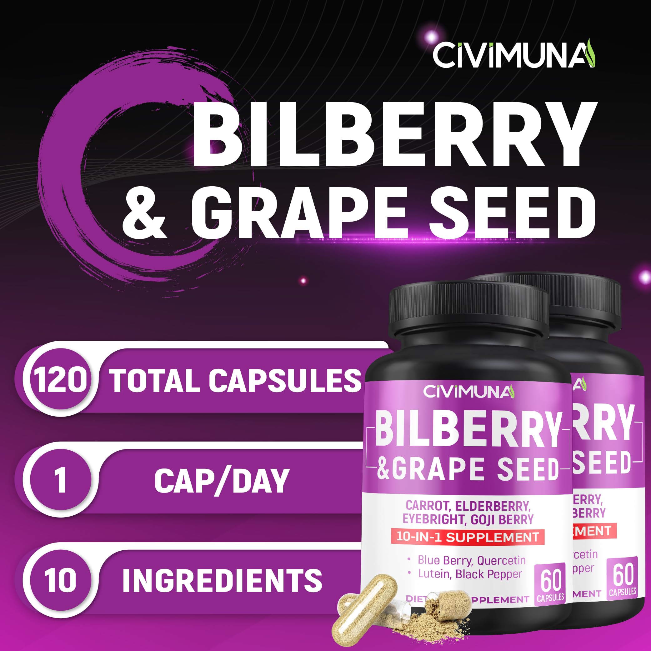 bilberry extract with grape seed