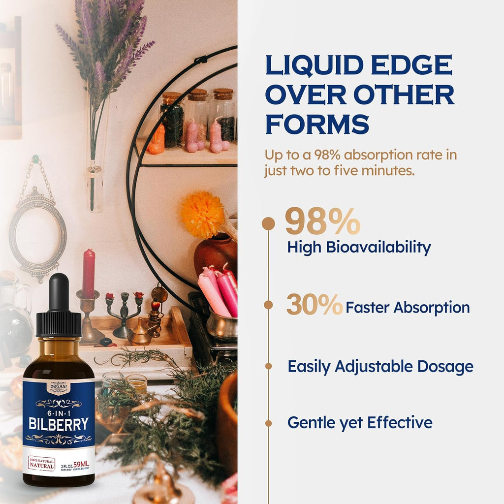 Bilberry liquid drops for antioxidant support