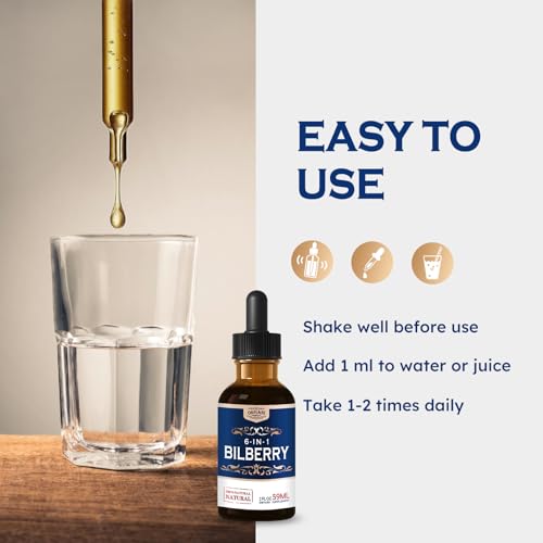 Bilberry liquid drops for daily wellness