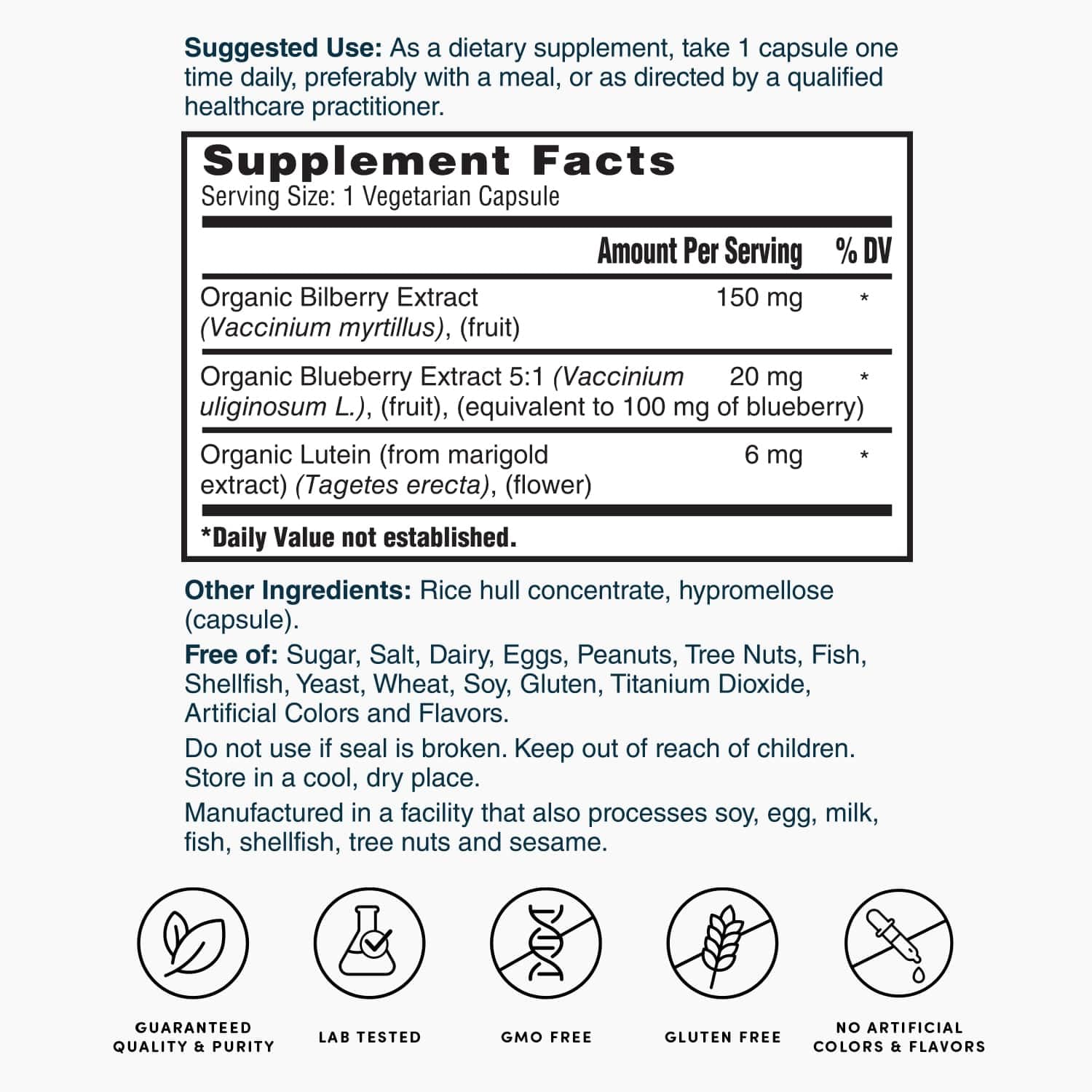 bilberry plant extract for clarity