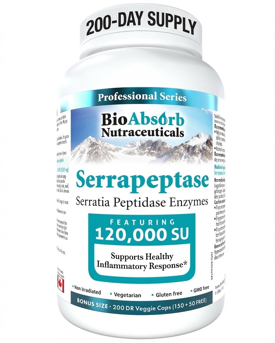 Bio Absorb Serrapeptase capsules for digestion
