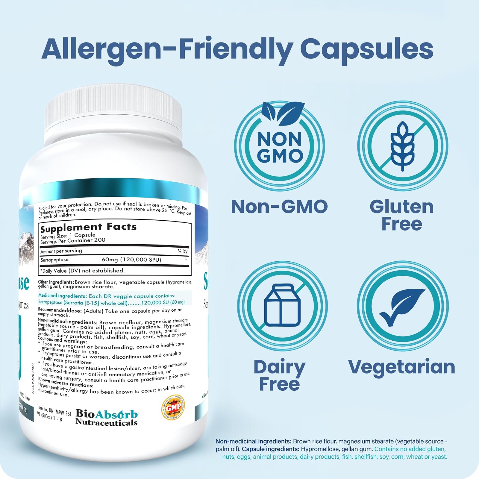Bio Absorb serrapeptase for inflammation relief