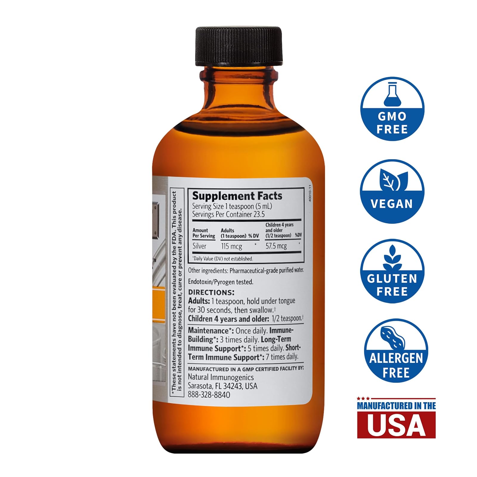 Bio-active silver for immune support