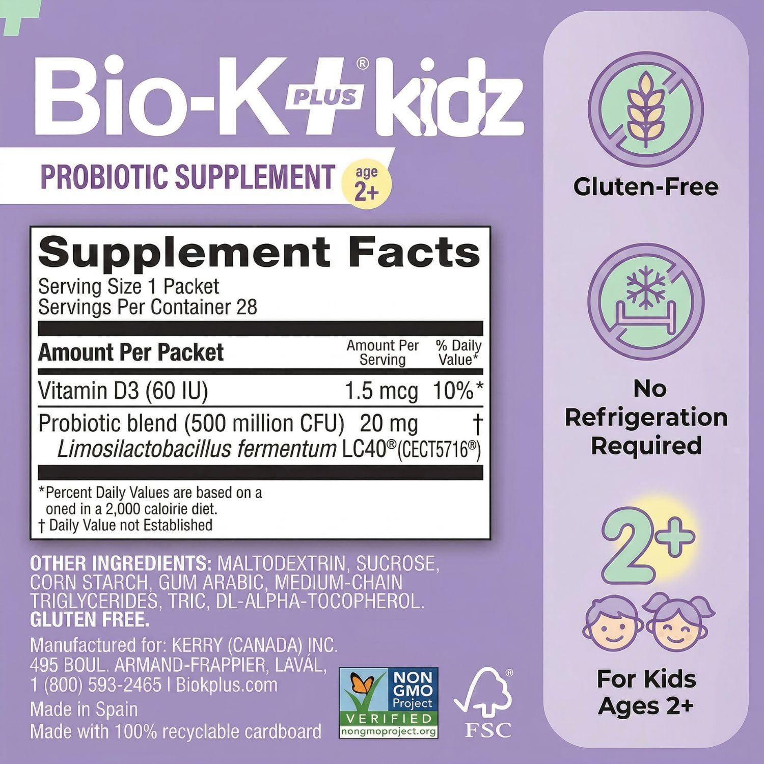 Bio-K+ probiotic powder for digestion