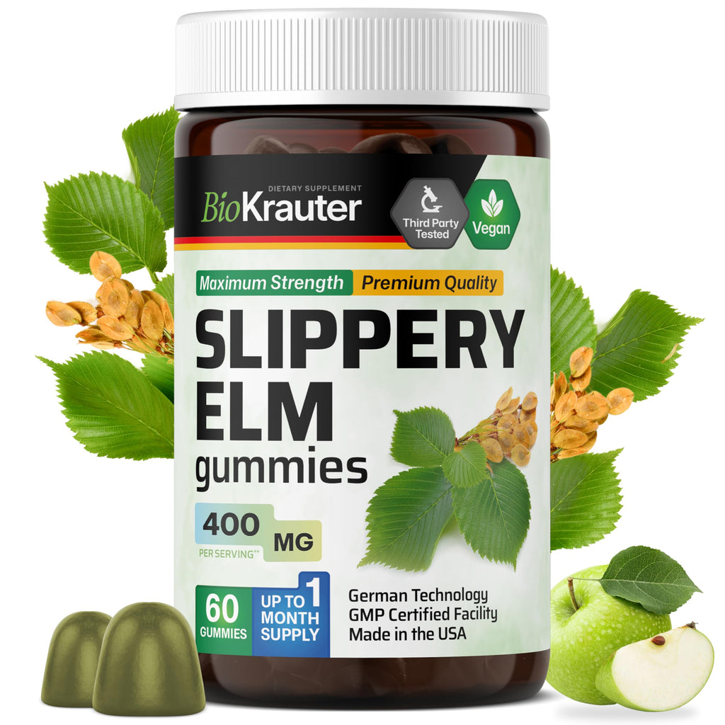 BIO Slippery Elm Bark Gummies for throat support