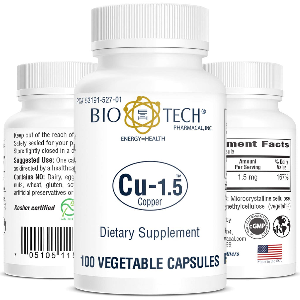 Bio-Tech Cu 1.5mg vegan capsules