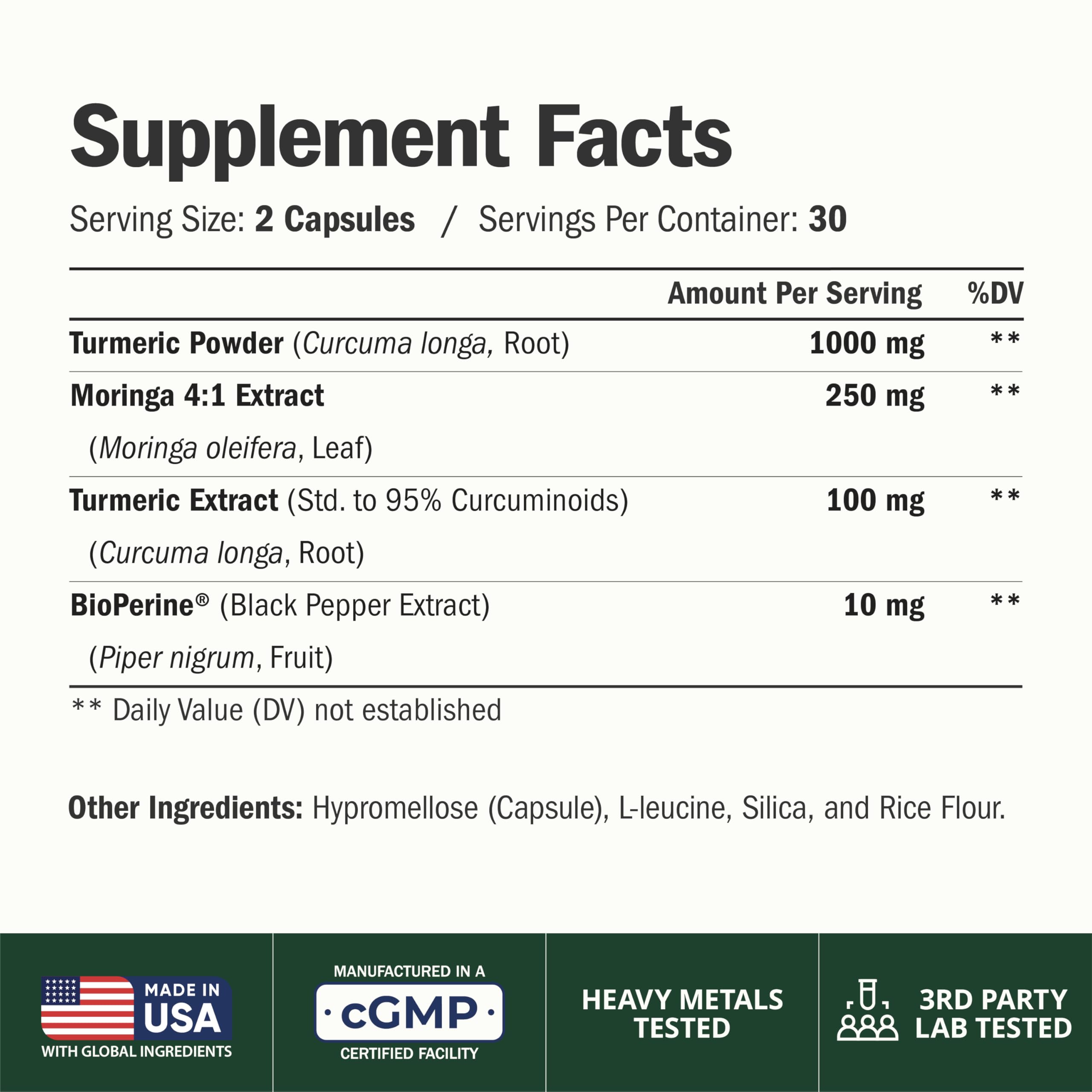 bioavailable moringa supplement with BioPerine