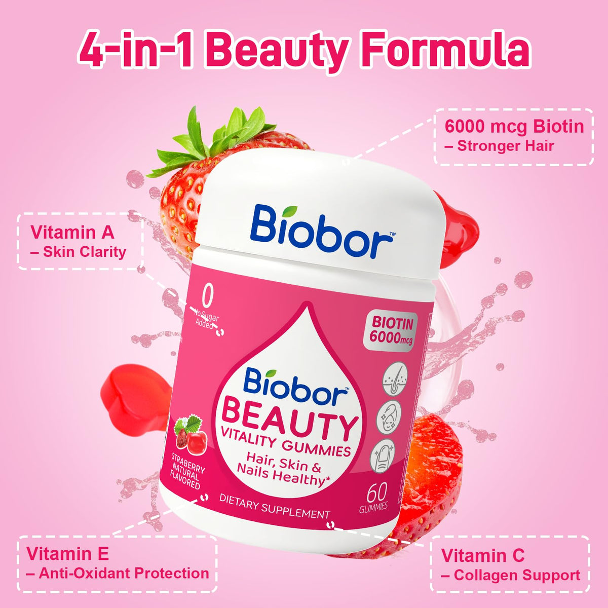 Biobor hair skin nails gummies benefits